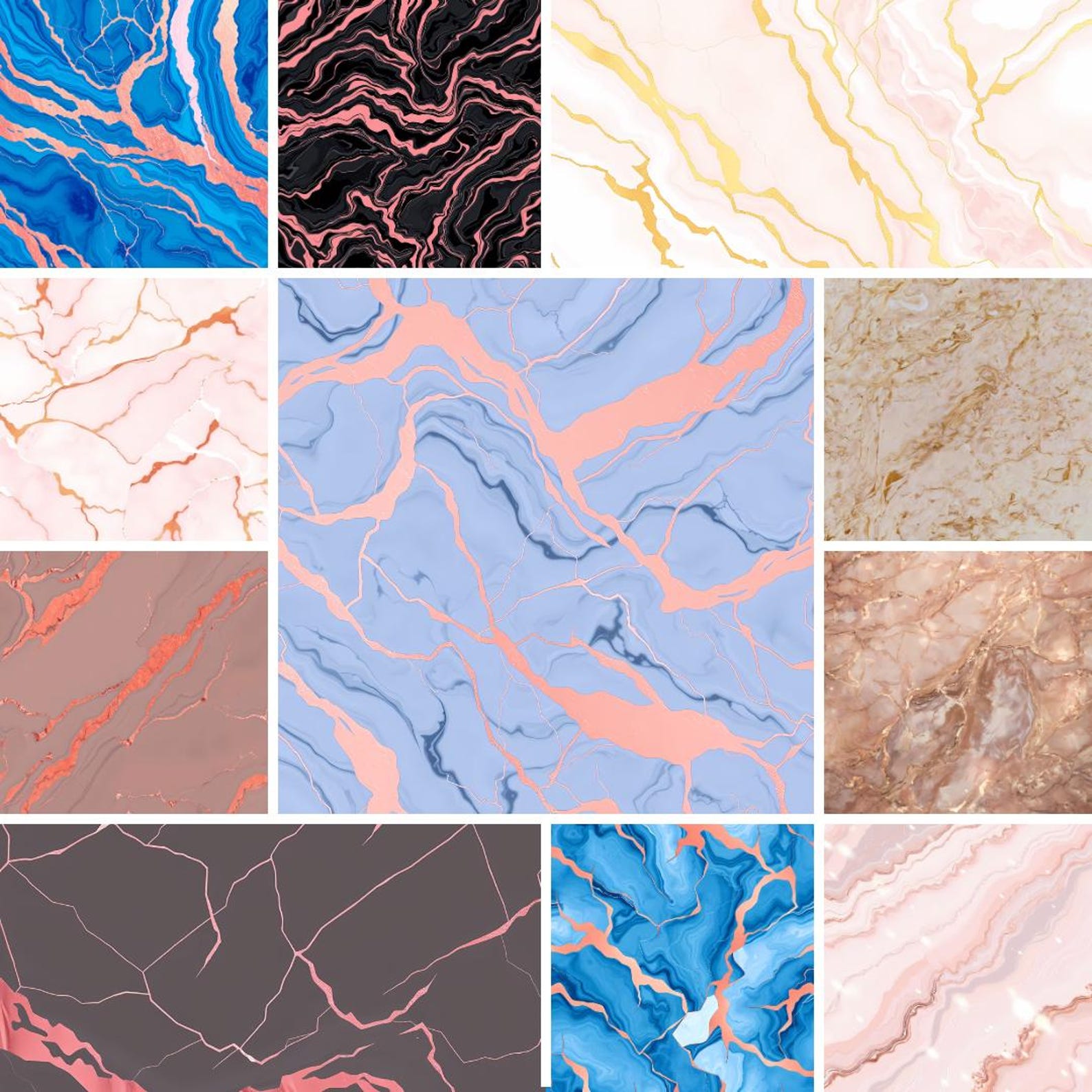 Marble Digital Paper Pack, 31 Seamless Marble Textures for Instant ...