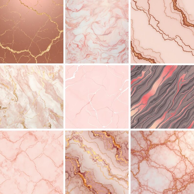 31 Seamless Marble Digital Papers, High-resolution Marble Textures for ...
