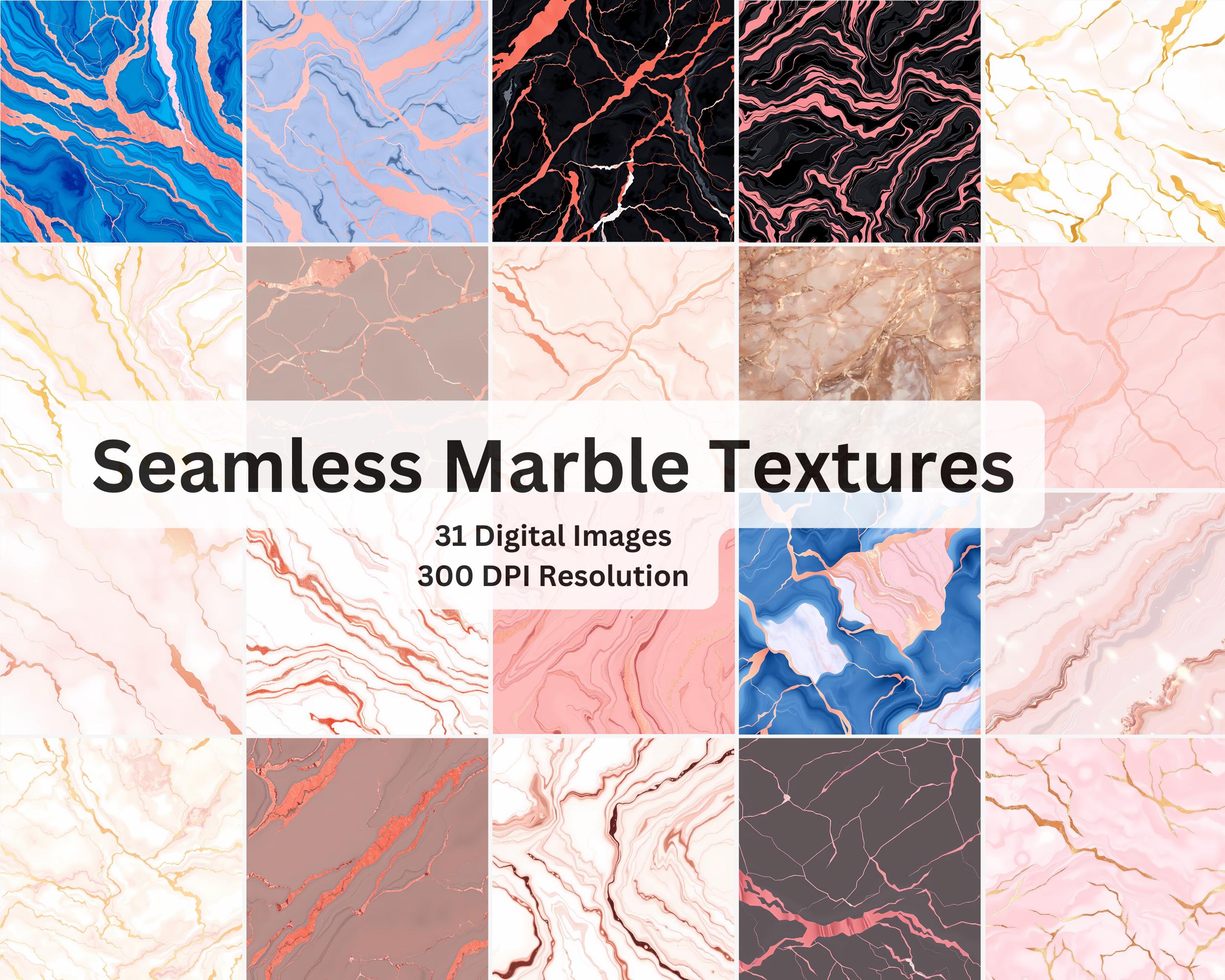 Marble Digital Paper Pack, 31 Seamless Marble Textures for Instant ...