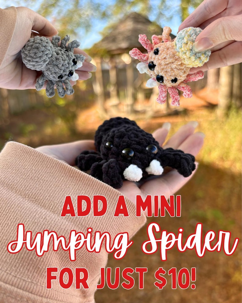 Crochet Jumping Spider Plushie: Handmade Amigurumi Stuffed Animal - Etsy