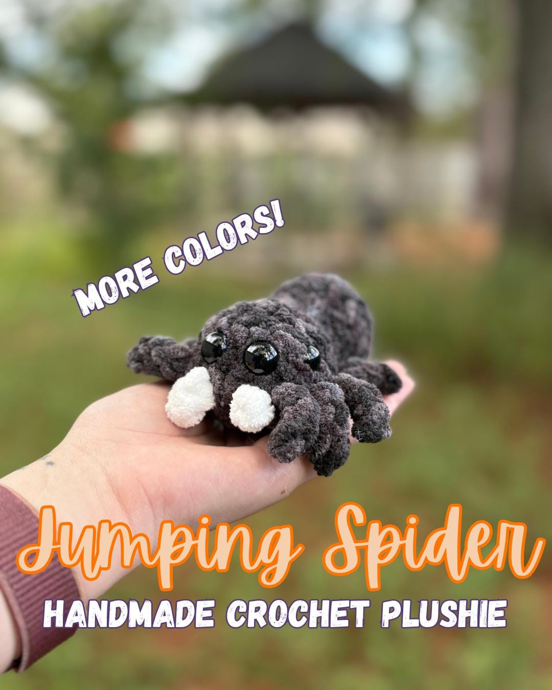 Crochet Jumping Spider Plushie: Handmade Amigurumi Stuffed Animal - Etsy