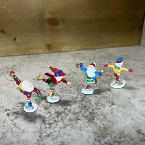 Taking a Break Vintage 1990s Miniature Ice Skating Santa Elf North Pole ...