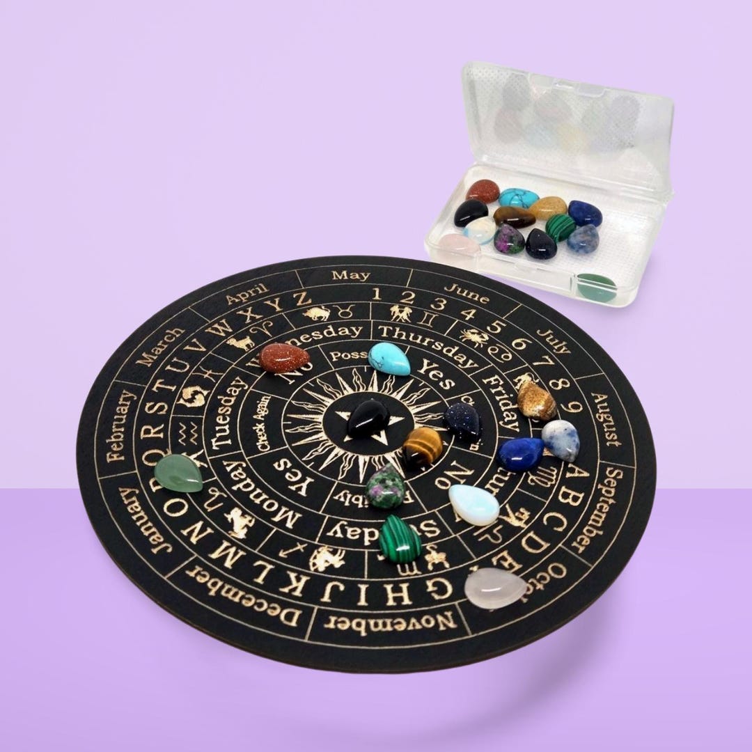 13 Gemstone Divination Casting Crystals & Board Set – Intuitive Casting ...