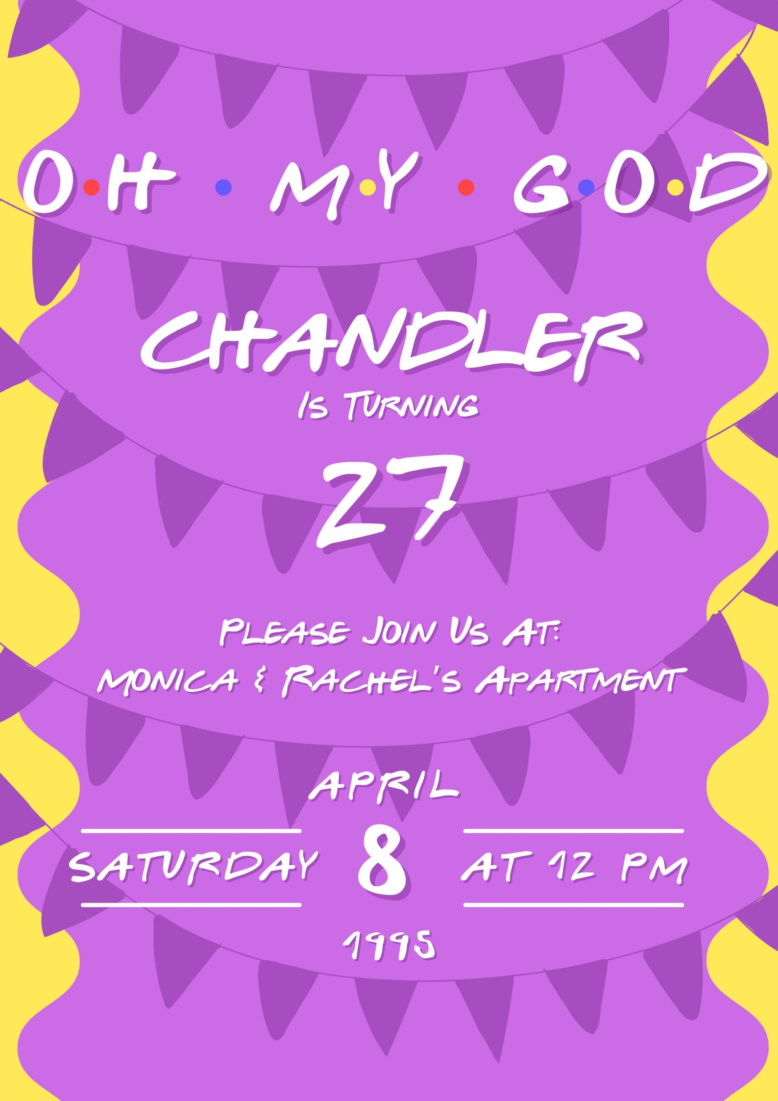 Friends TV Show Birthday Invitation – Editable Template – the One With ...