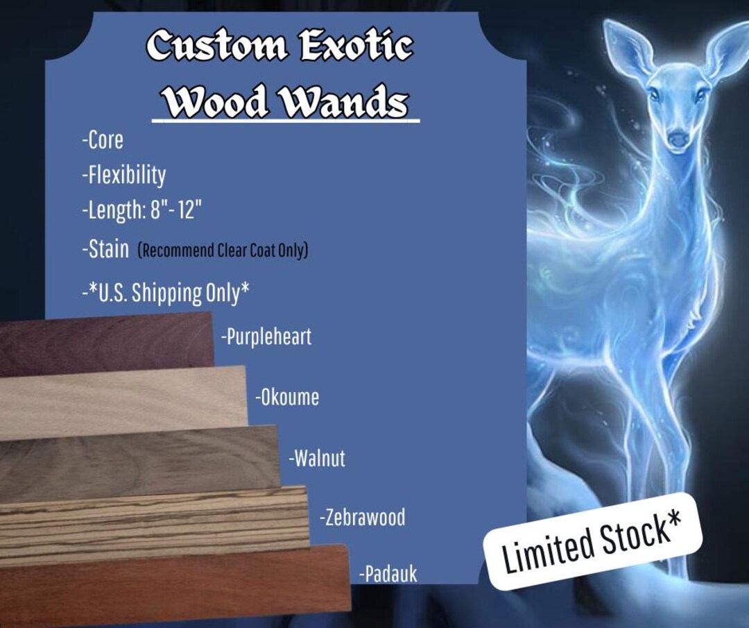 Custom Exotic Hardwood Wizarding Wands (décor, Cosplay, Gifts, Etc.) - Etsy