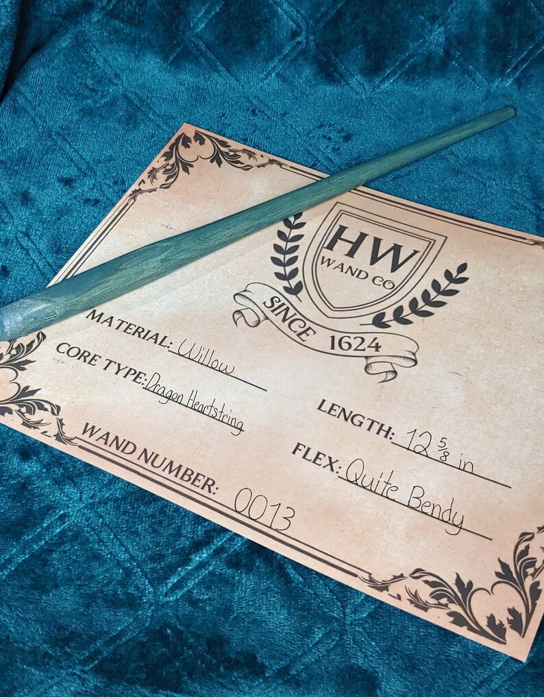 Handcrafted Willow Wizarding Wand 12 5/8 Dragon Heartstring Core ...