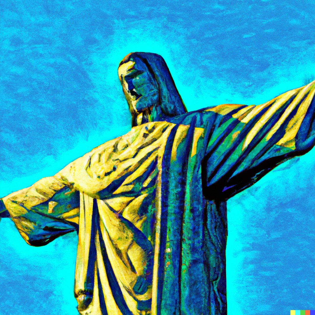 The Christ the Redeemer Statue in Van Gogh Style, Instant Download ...