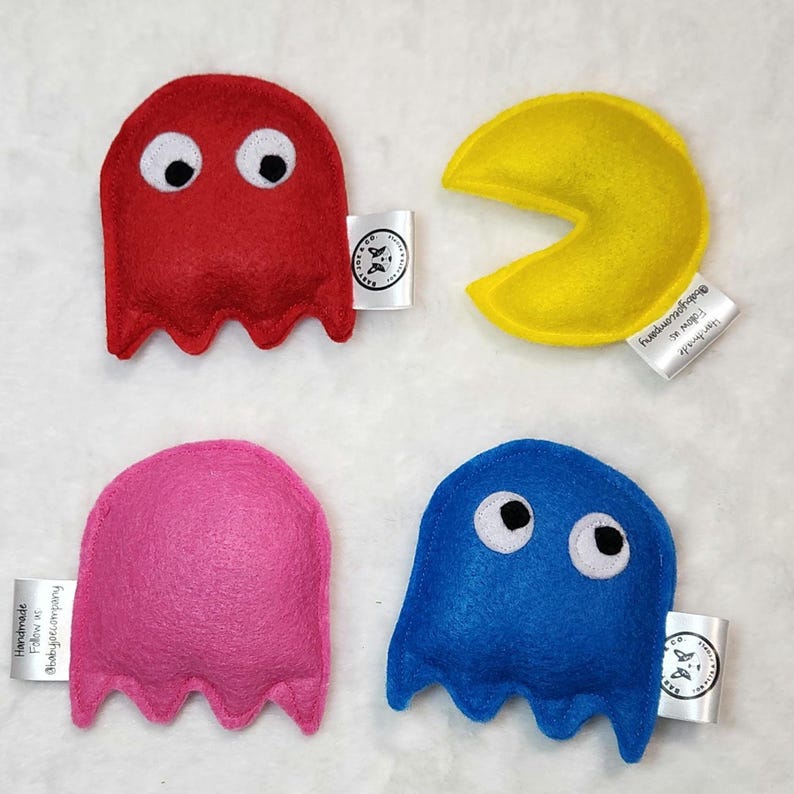 Pac-man - Video Game Felt Cat Toy, Filled With Organic Catnip ...
