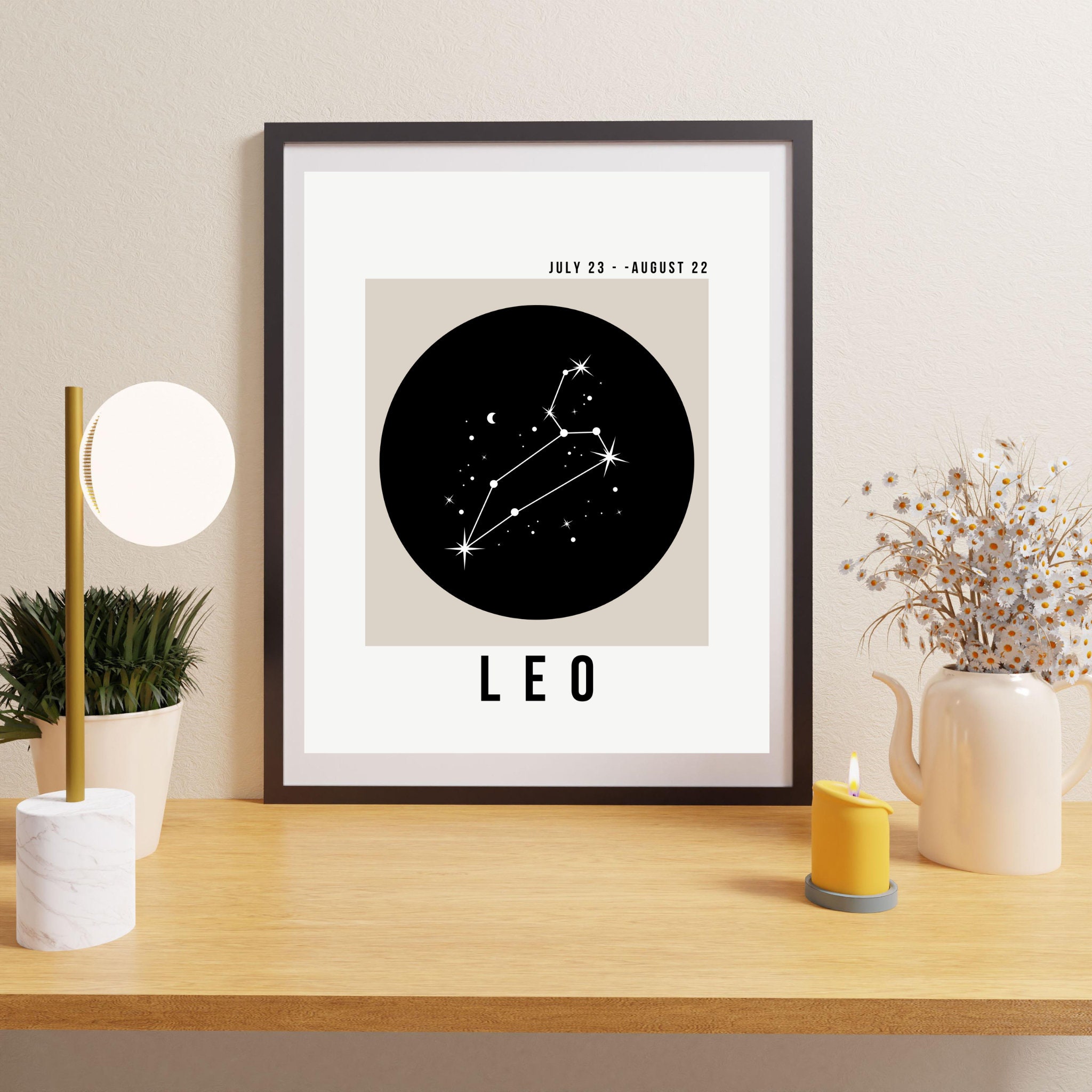 Leo Zodiac Sign, Leo Constellation, Digital Zodiac Download, Printable ...