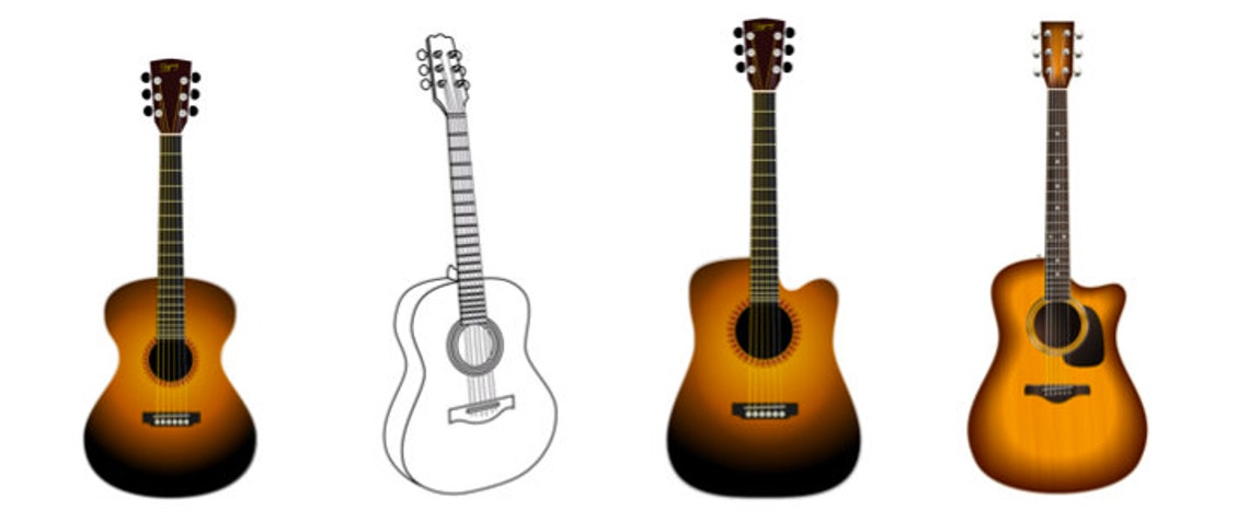 Printable Different Types and Shapes of Guitars (A4) - Etsy