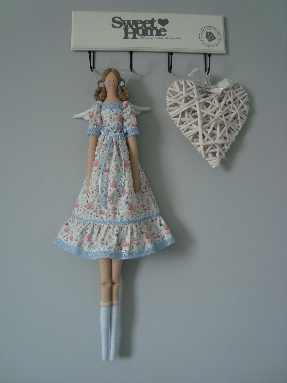 Hand-sewn Tilda Style Angel Doll for Interior Decor Handmade Fabric ...