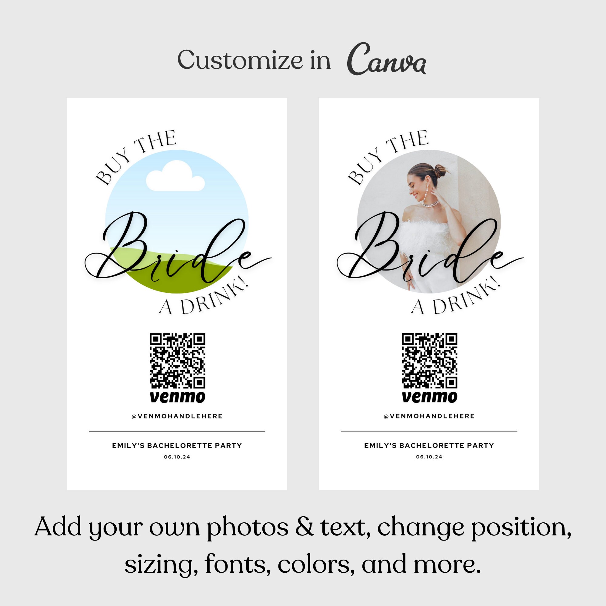 Buy the Bride a Drink Instagram Story Template, Bachelorette Venmo ...