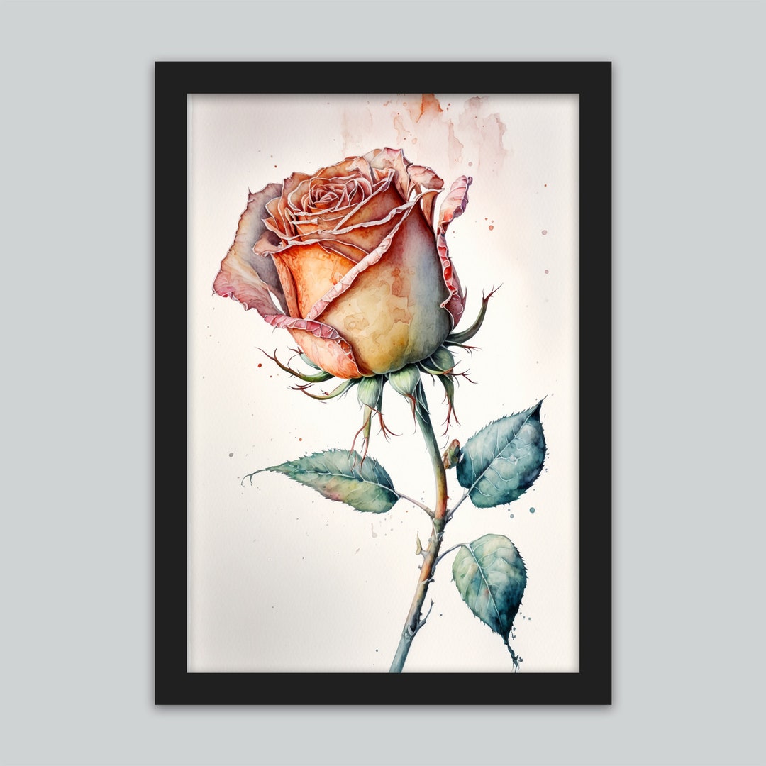 Rose Watercolor Art Print | Original Rose Flower Wall Art - Etsy