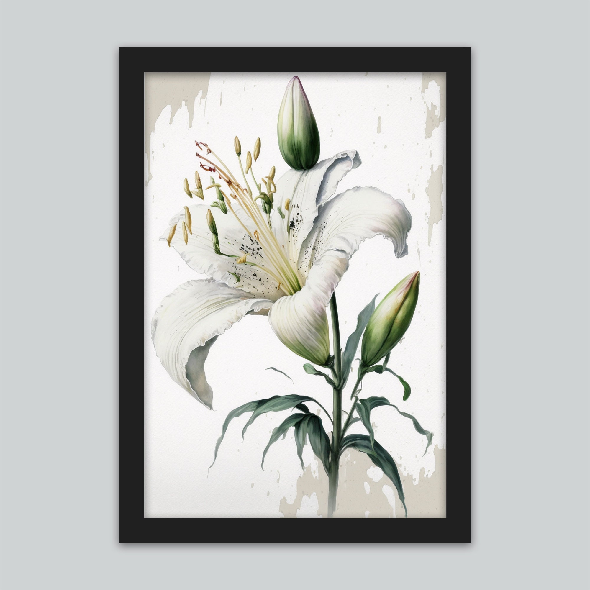 Lily Watercolor Art Print Original Wall Print of Lilies Flowers - Etsy