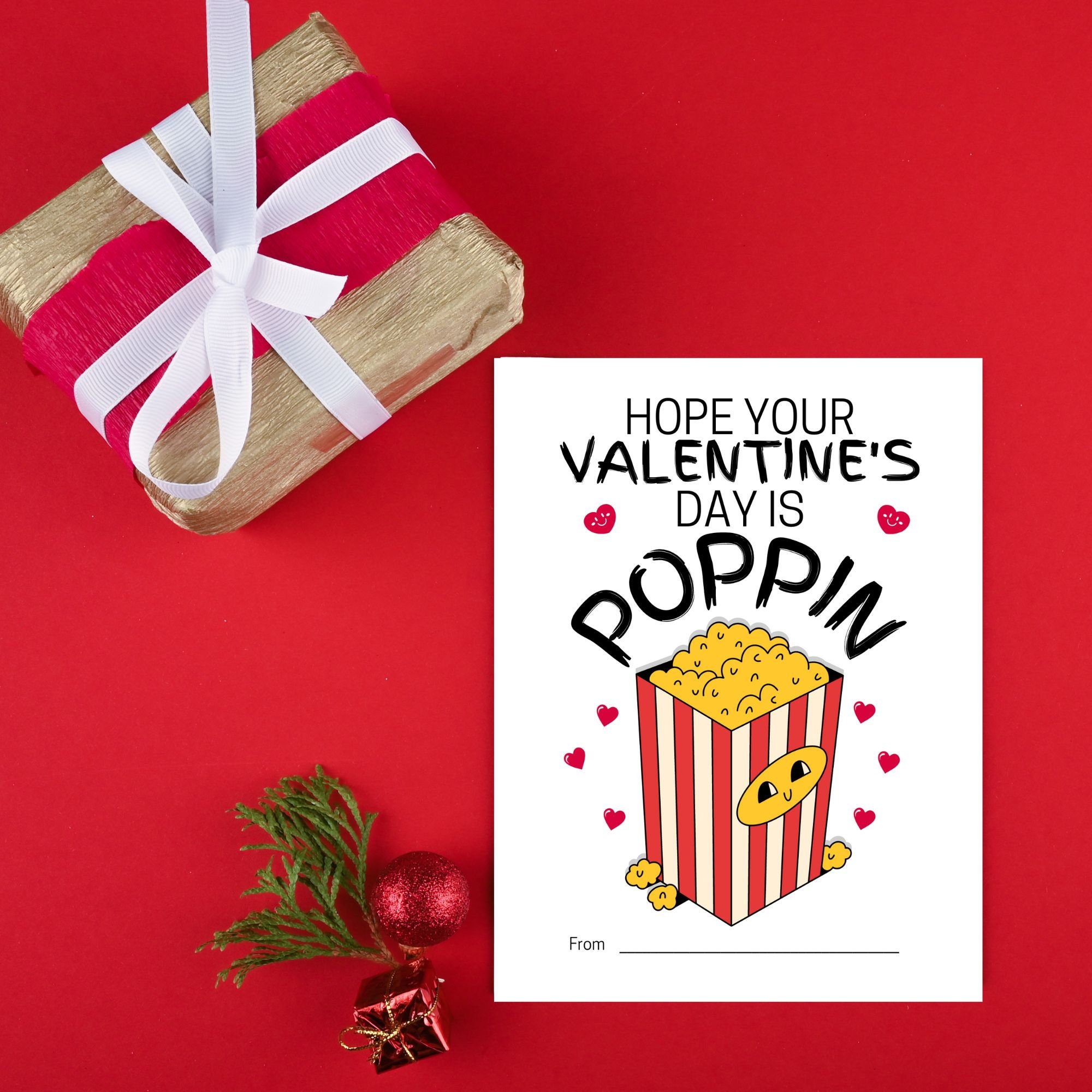 Popcorn Valentine Cards for Kids, Kids Valentine Cards, Popcorn ...