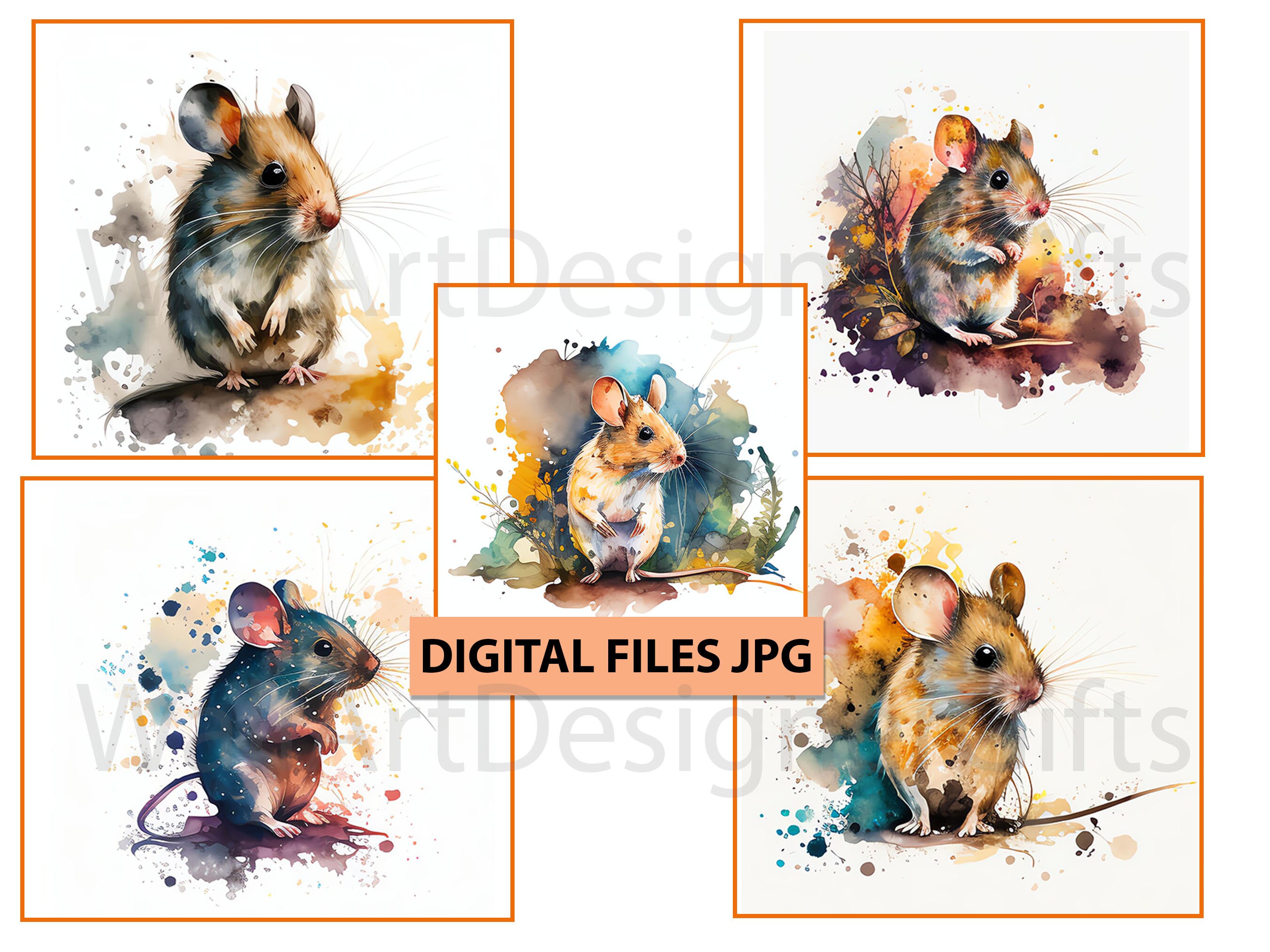 Farm Animals Clipart 20 JPG Mouse Bundle, Full Commercial Use, Cute ...