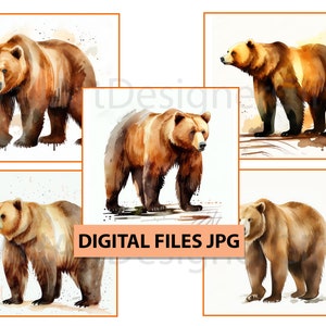 Brown Bear Clipart 20 High Quality Woodland Animals JPG Bundle, Full ...