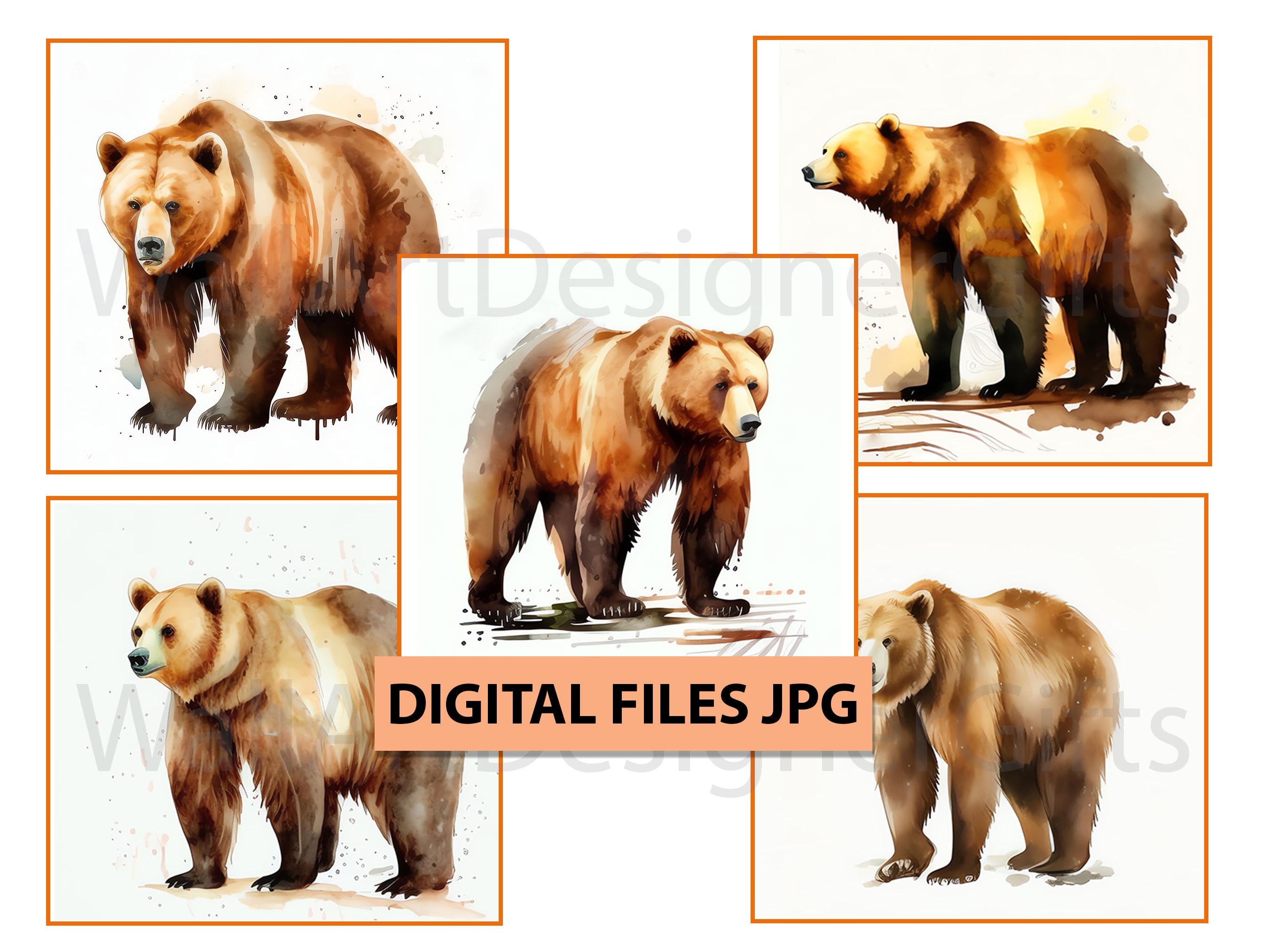 Brown Bear Clipart 20 High Quality Woodland Animals JPG - Etsy