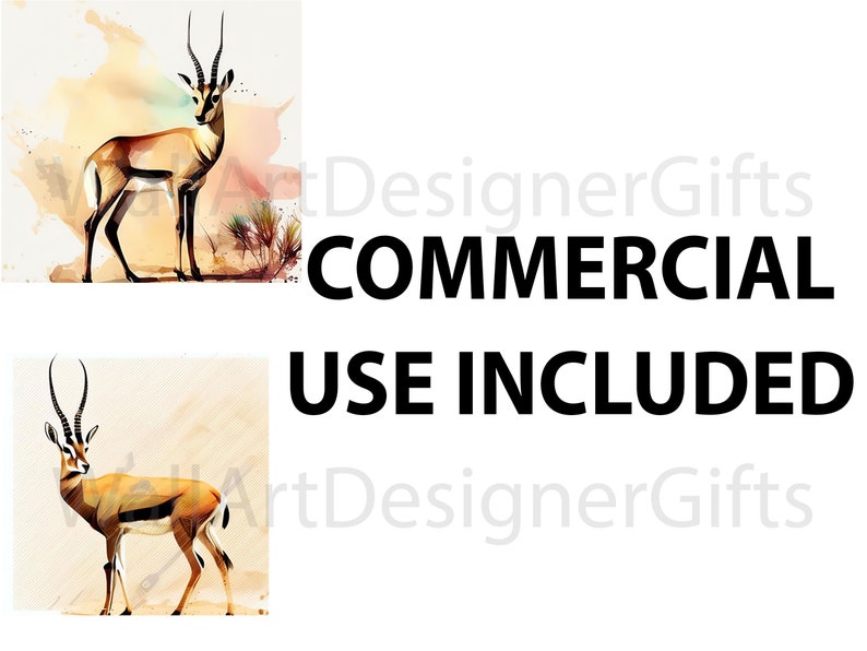 Gazelle Clipart 20 High Quality Safari Animals JPG Bundle, Full ...