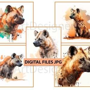 Hyena Clipart 20 High Quality Safari Animals JPG Bundle, Full ...