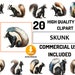 Skunk Clipart 20 High Quality Woodland Animals JPG Bundle, Full ...