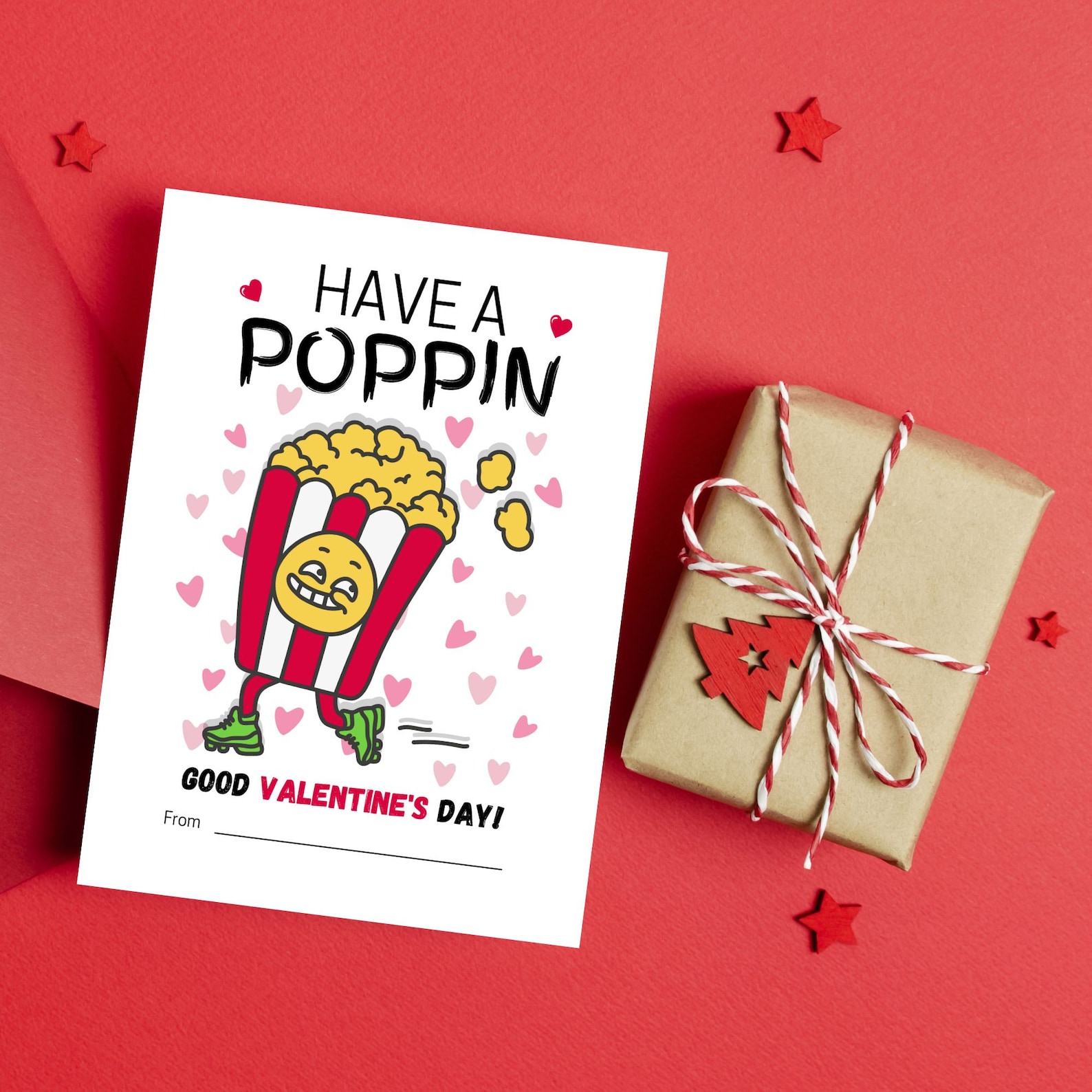Popcorn Valentine Cards for Kids, Kids Valentine Cards, Popcorn ...