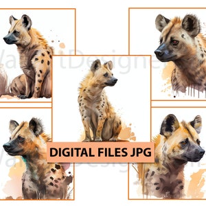 Hyena Clipart 20 High Quality Safari Animals JPG Bundle, Full ...