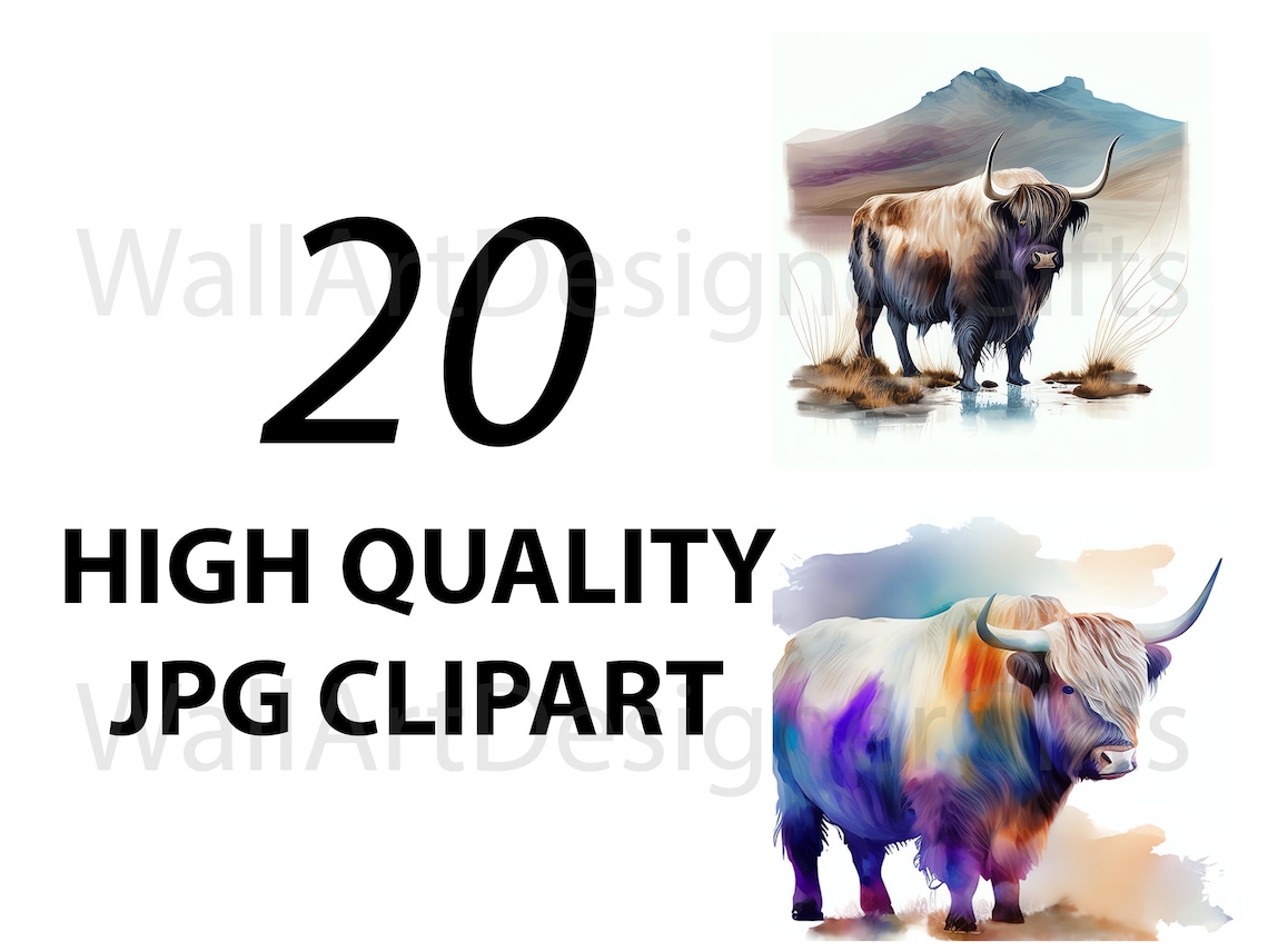 Farm Animals Clipart 20 JPG Yak Bundle, Full Commercial Use, Cute Farm ...