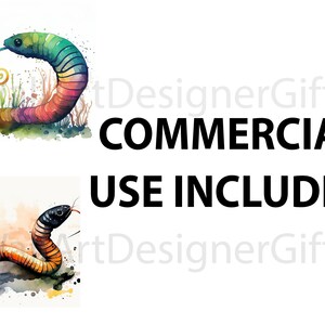 Farm Animals Clipart 20 JPG Worm Bundle, Full Commercial Use, Cute Farm ...