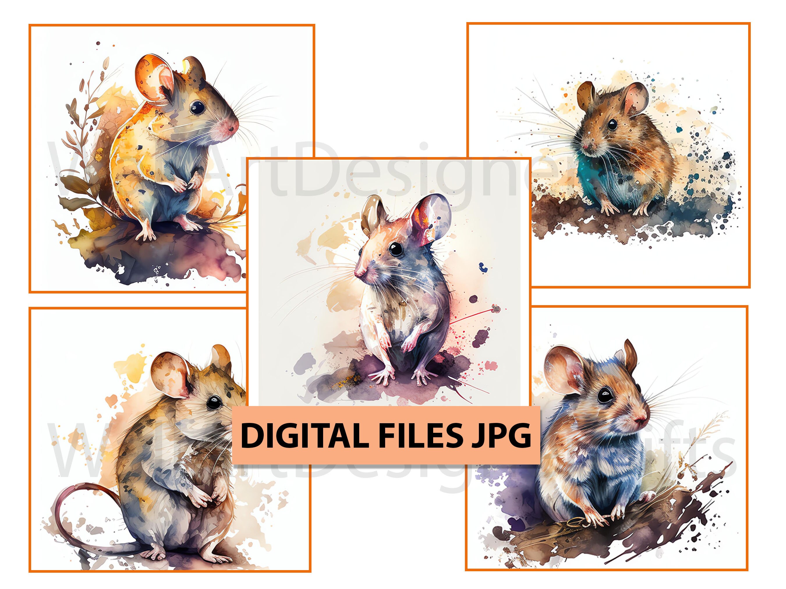 Farm Animals Clipart 20 JPG Mouse Bundle, Full Commercial Use, Cute ...