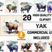 Farm Animals Clipart 20 JPG Yak Bundle, Full Commercial Use, Cute Farm ...