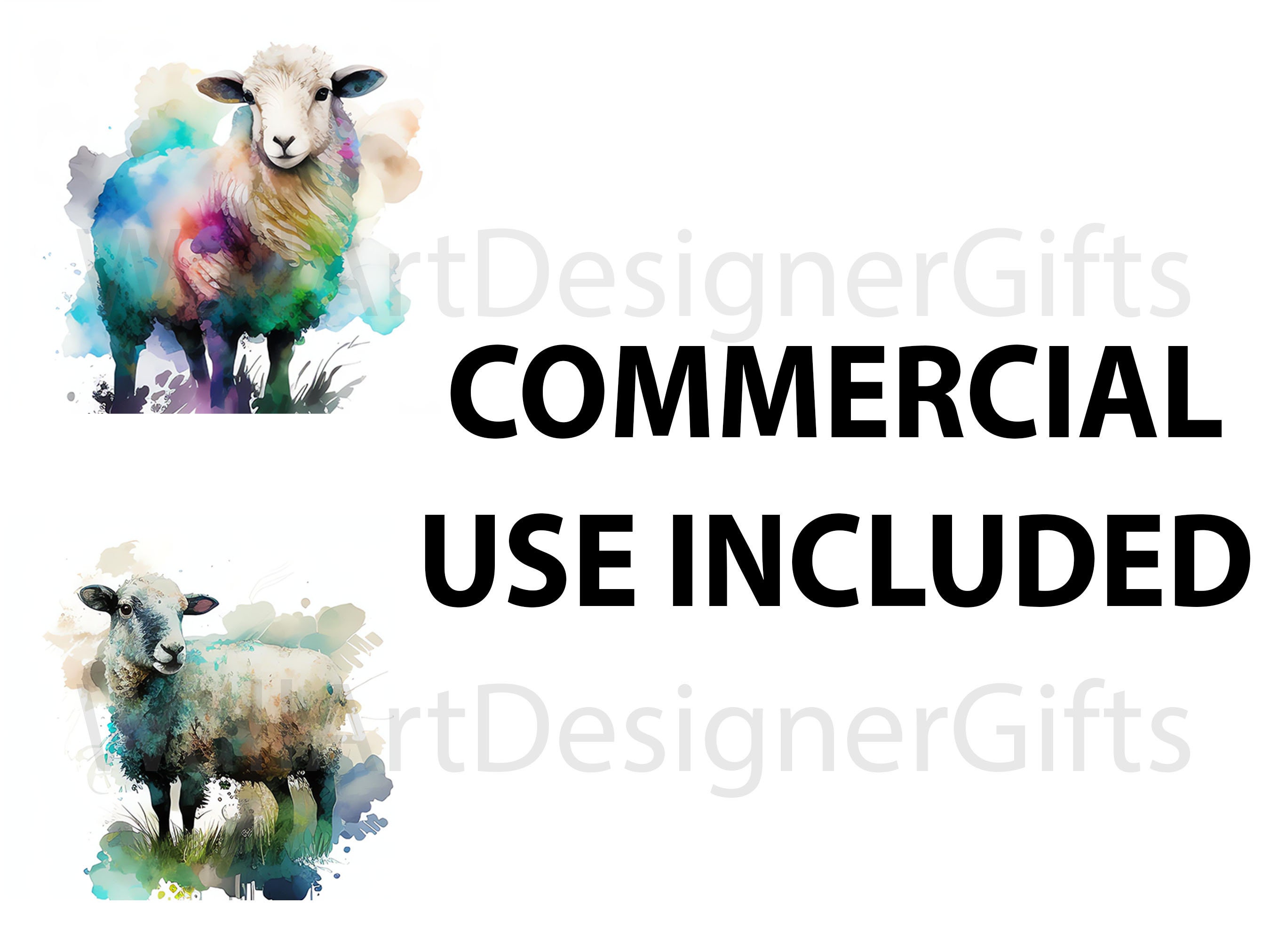 Farm Animals Clipart 20 JPG Sheep Bundle, Full Commercial Use, Cute ...
