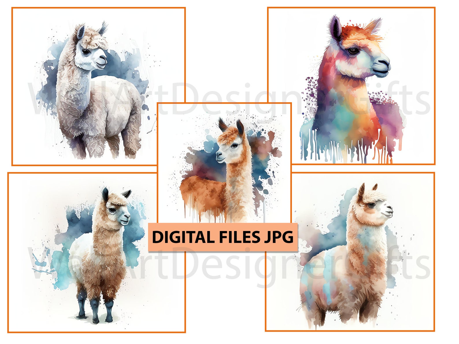 Farm Animals Clipart 20 Alpaca Animal Bundle, Full Commercial Use, Cute ...