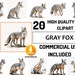 Gray Fox Clipart 20 High Quality Woodland Animals JPG Bundle, Full ...