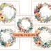 Boho Floral Floral Wreath Clipart 20 Watercolor Flowers JPG Bundle ...