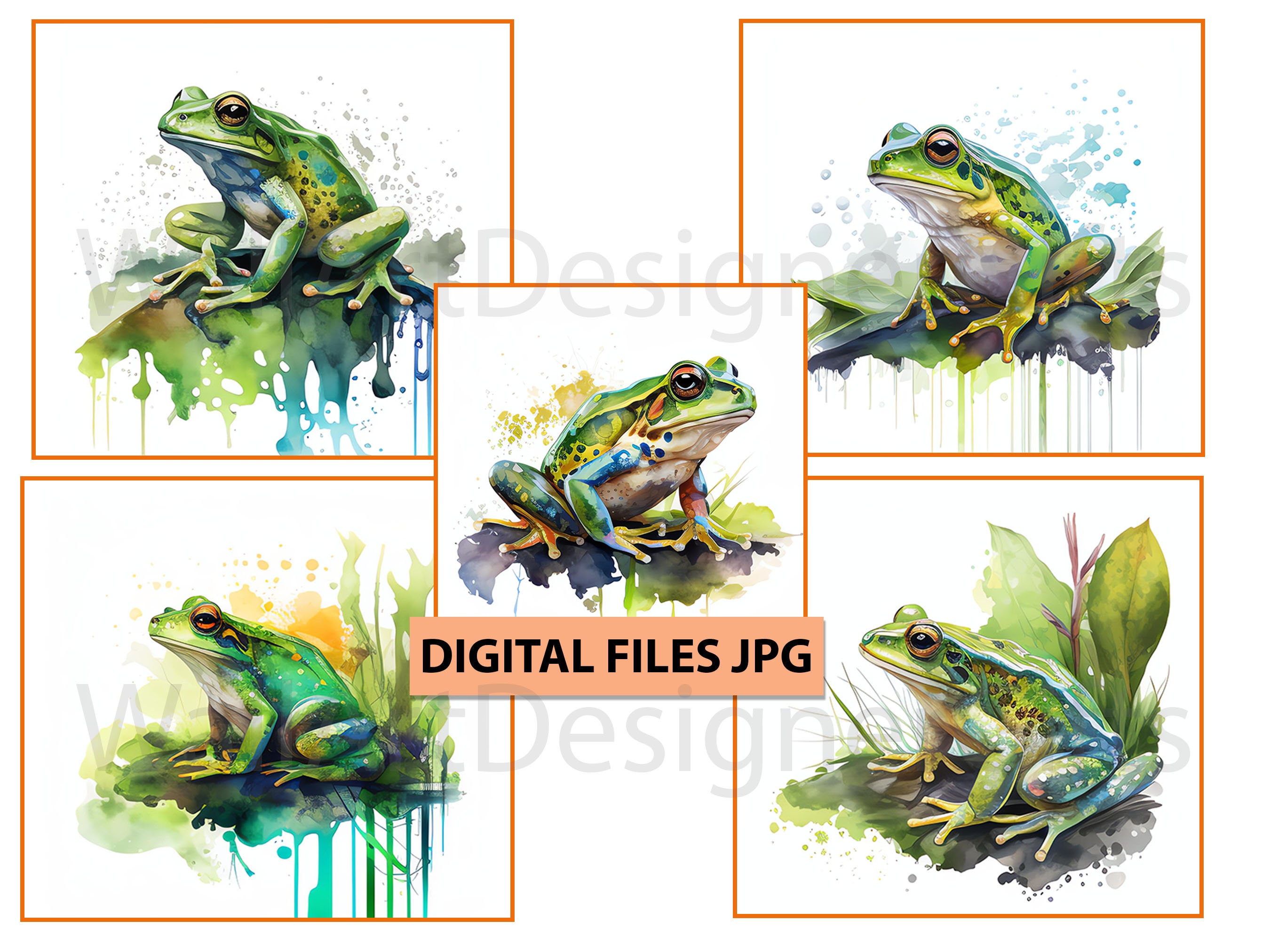 Farm Animals Clipart 20 JPG Frog Bundle, Full Commercial Use, Cute Farm ...