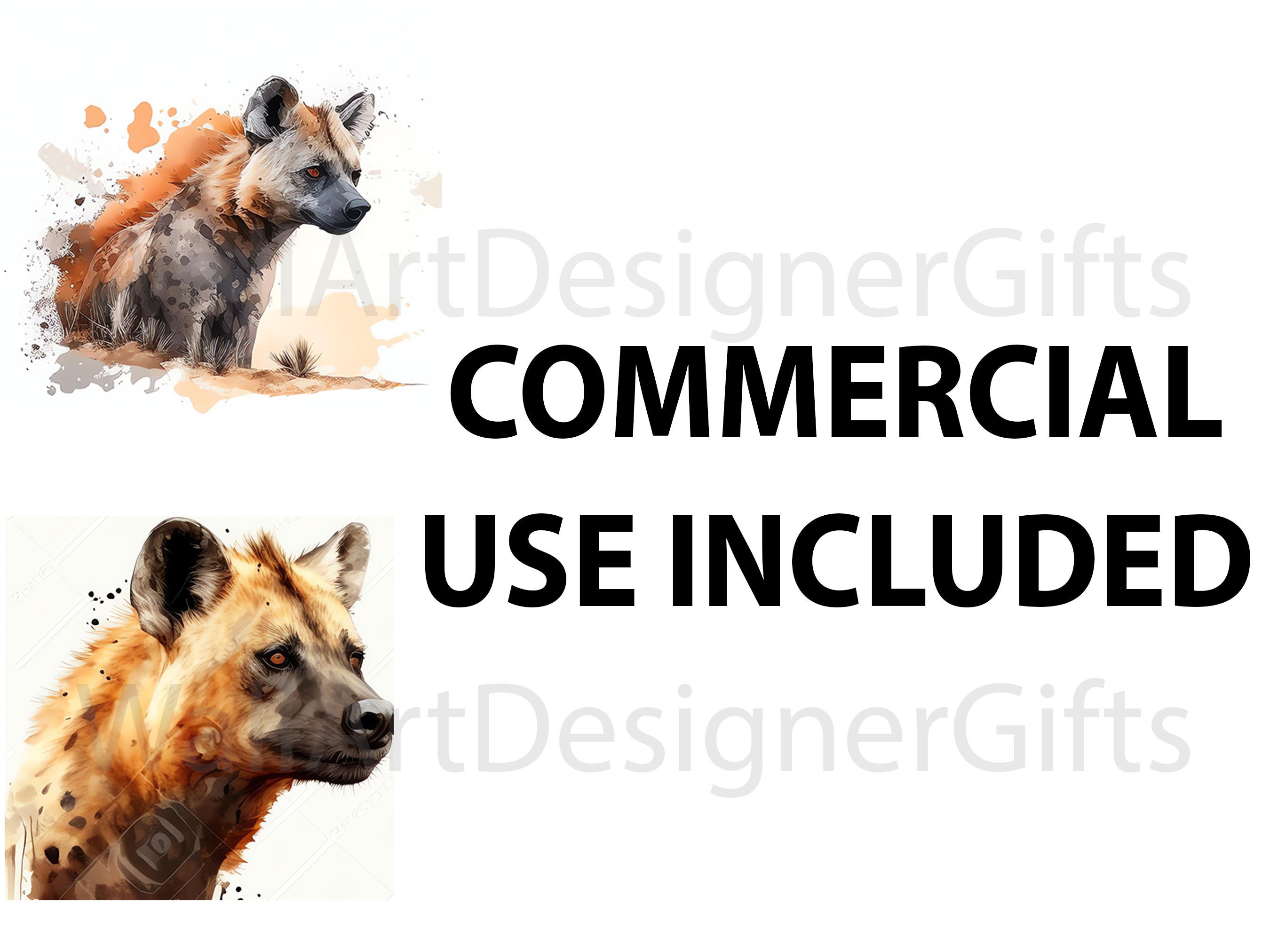 Hyena Clipart 20 High Quality Safari Animals JPG Bundle, Full ...