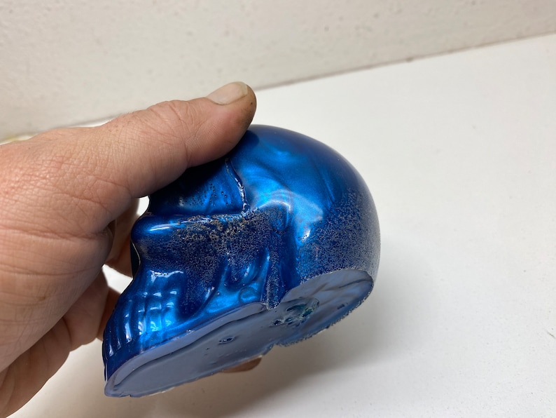 Blue Detailed Resin Skull 3" Tall - Etsy