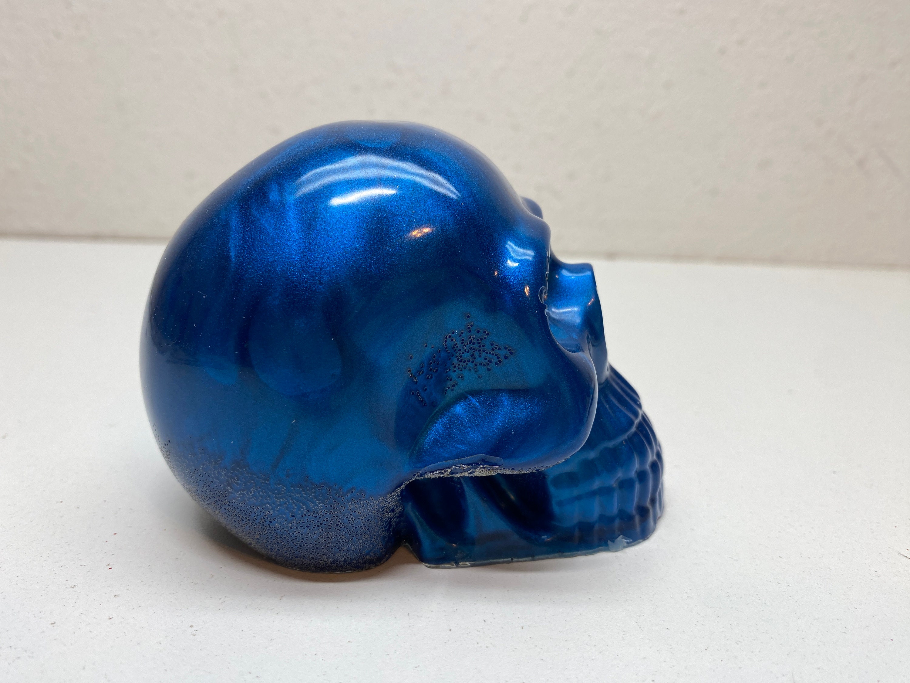 Blue Detailed Resin Skull 3" Tall - Etsy
