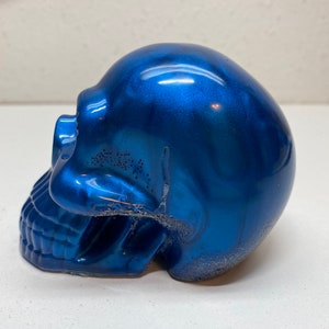 Blue Detailed Resin Skull 3" Tall - Etsy