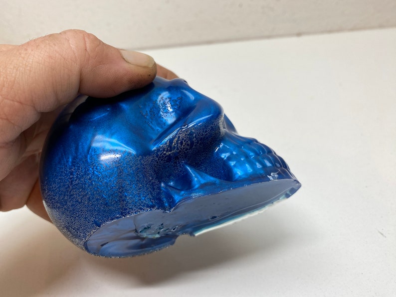 Blue Detailed Resin Skull 3" Tall - Etsy