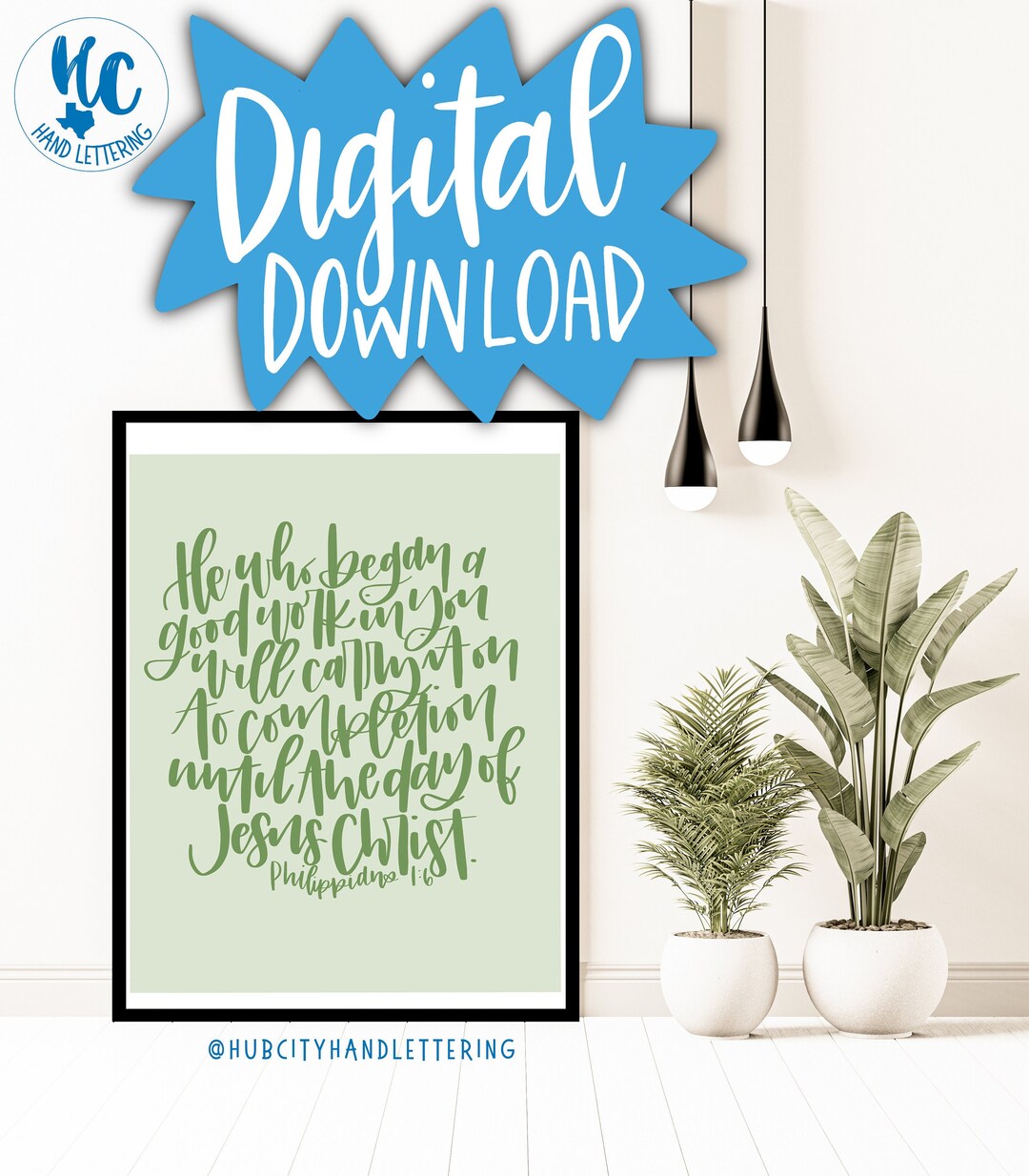 Phil 1:6 Scripture Art - Faith-based Printable, Inspirational Home ...