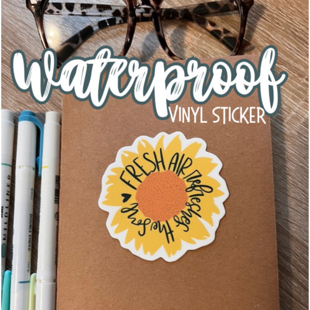 Sunflower Sticker, Get Outside Sticker, Handmade Sticker, Handlettered ...