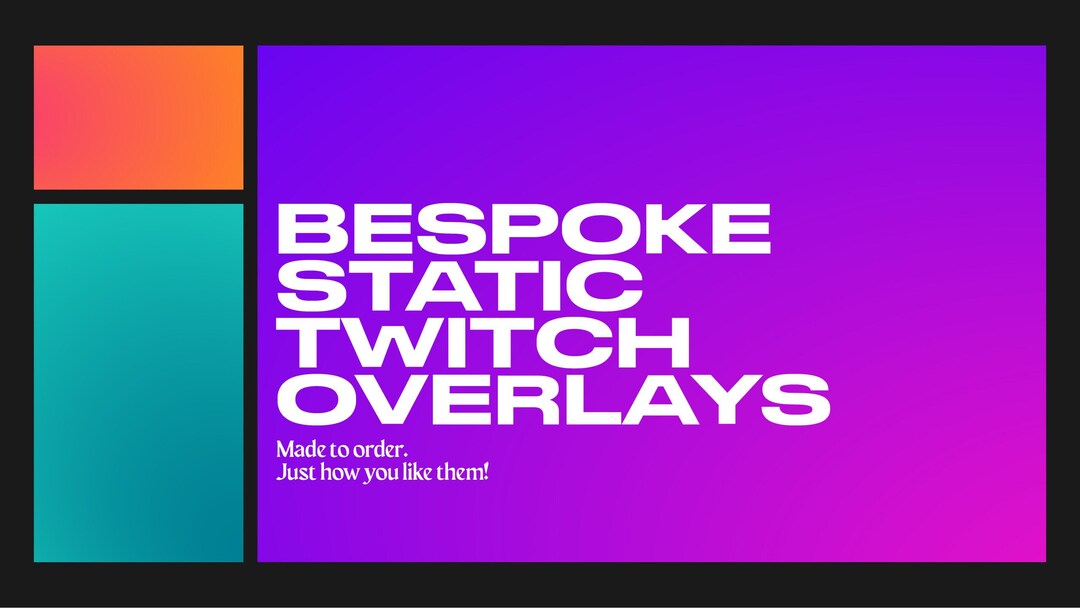 Bespoke Static Twitch Overlays & Graphics for Streamlabs. - Etsy