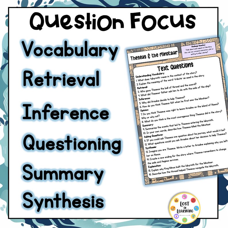 Theseus & the Minotaur Guided Reading Workbook Ancient Greek Mythology ...