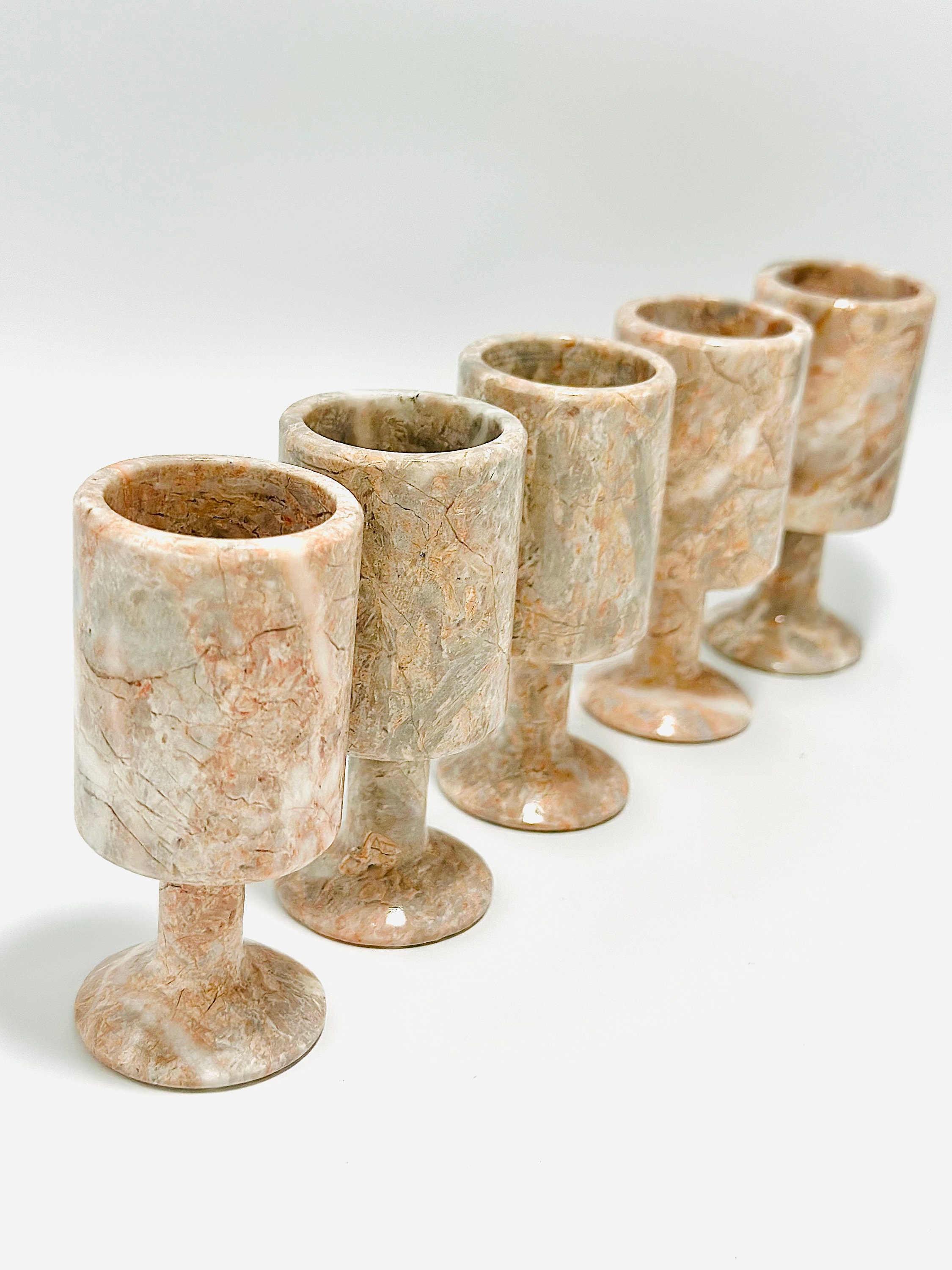 Hand Carved Oaxaca Pink Marble Stone Shot Glasses - Etsy