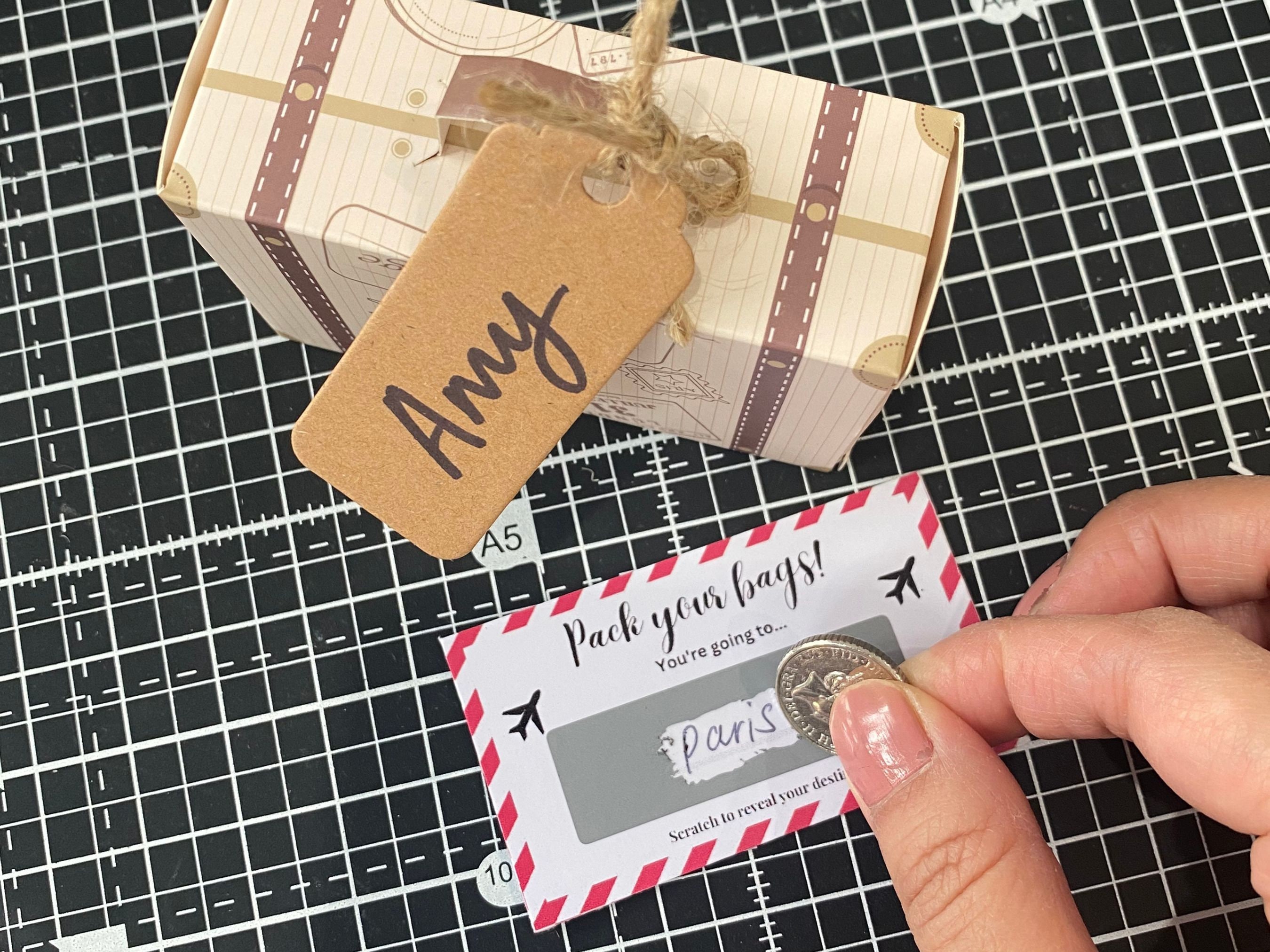 DIY Surprise Mini Suitcase Scratch & Mini Travel Ticket Reveal Gift ...