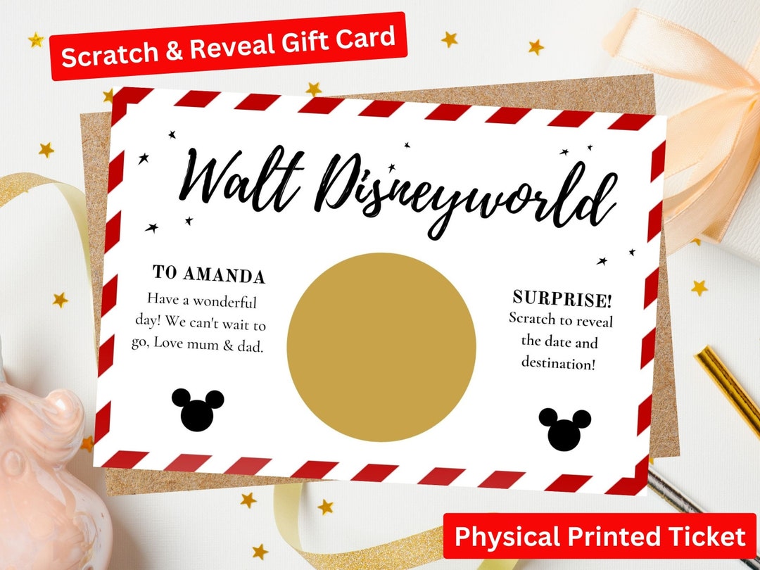 Disneyworld Disneyland Pass Personalized Reveal Voucher - Etsy