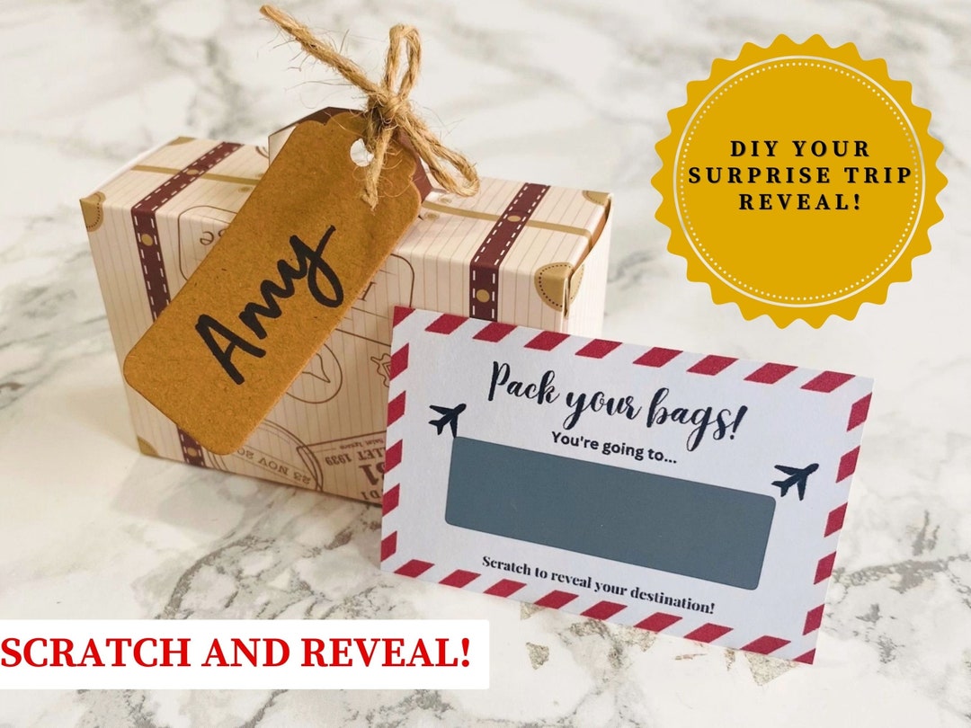DIY Surprise Mini Suitcase Scratch & Mini Travel Ticket Reveal Gift ...