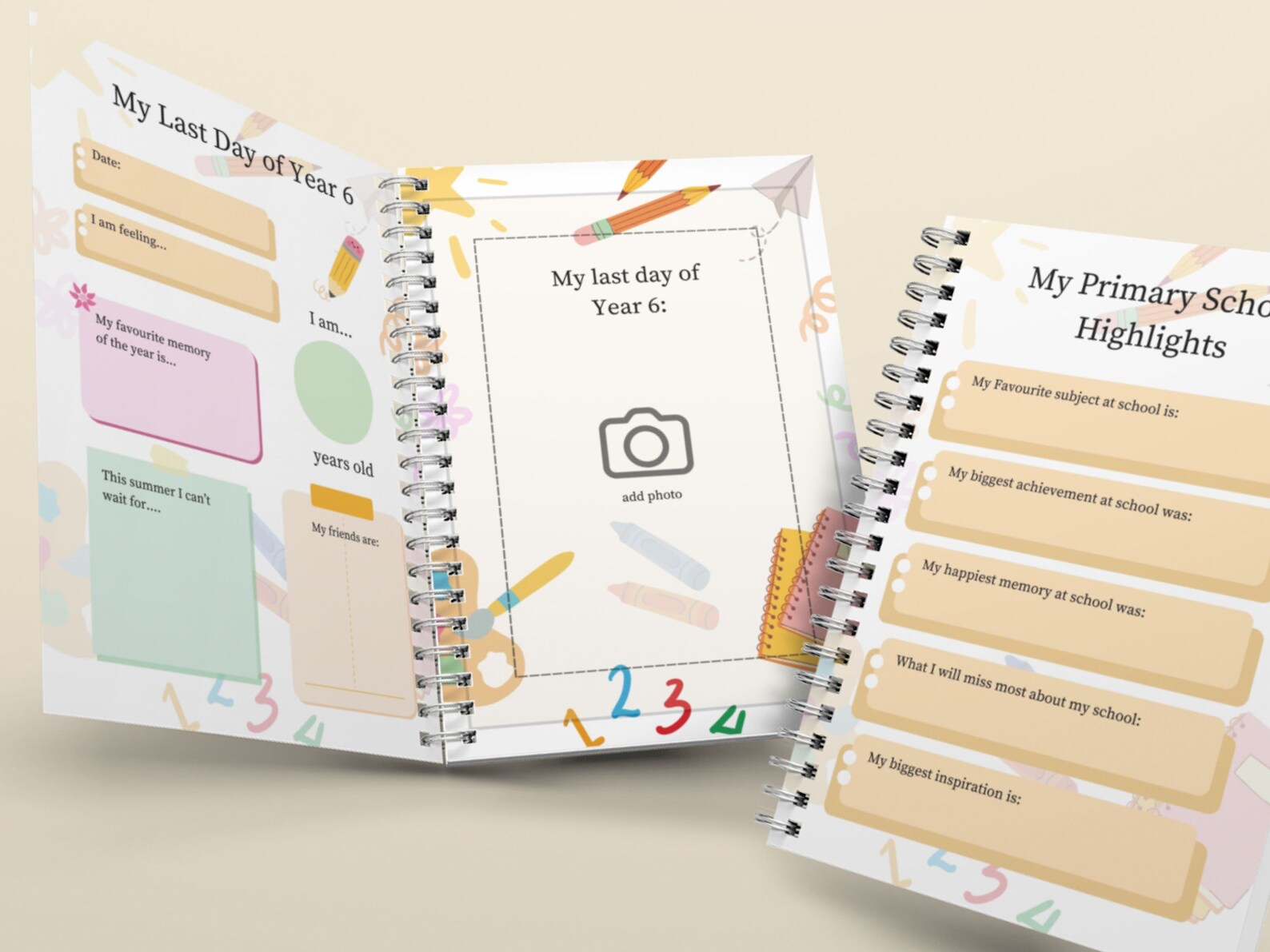 School Memory Year Record Book for Kids, Memories Journal Children's ...